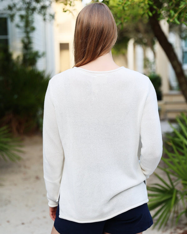 Ivory with Navy Seaside Sweater – The Seaside Style